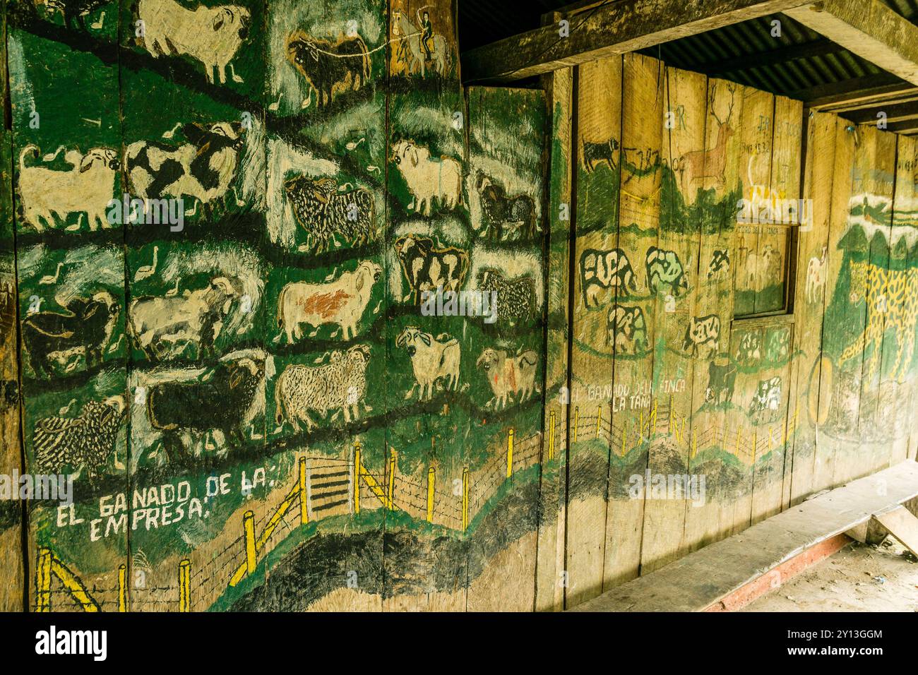 Paintings on a wall, La Taña, Reyna area, Uspantan department, Guatemala, Central America Stock ...