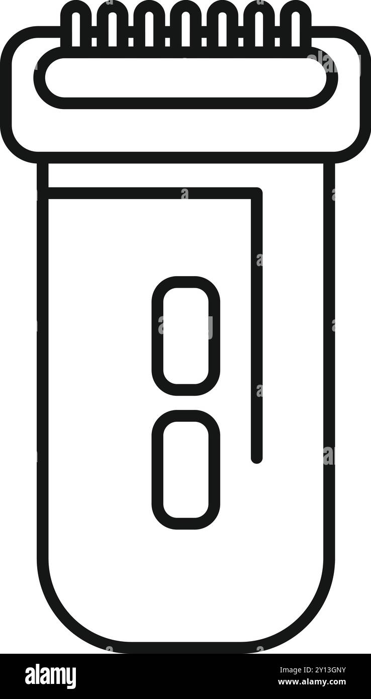 Line drawing of an electric epilator depilator showing hair removal ...