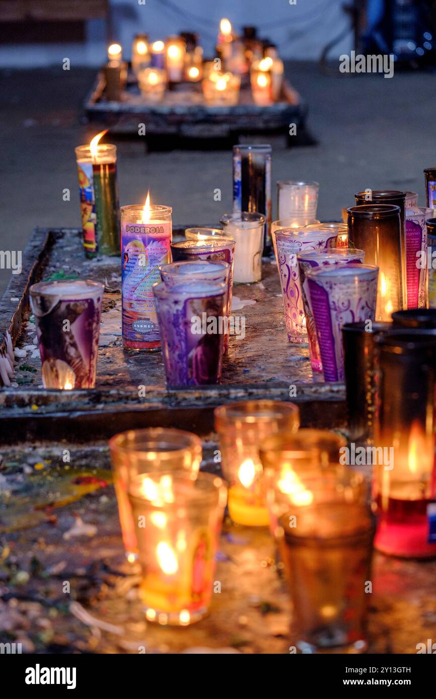 ceremonial candle offering, San Gaspar Chajul church, Department of ...