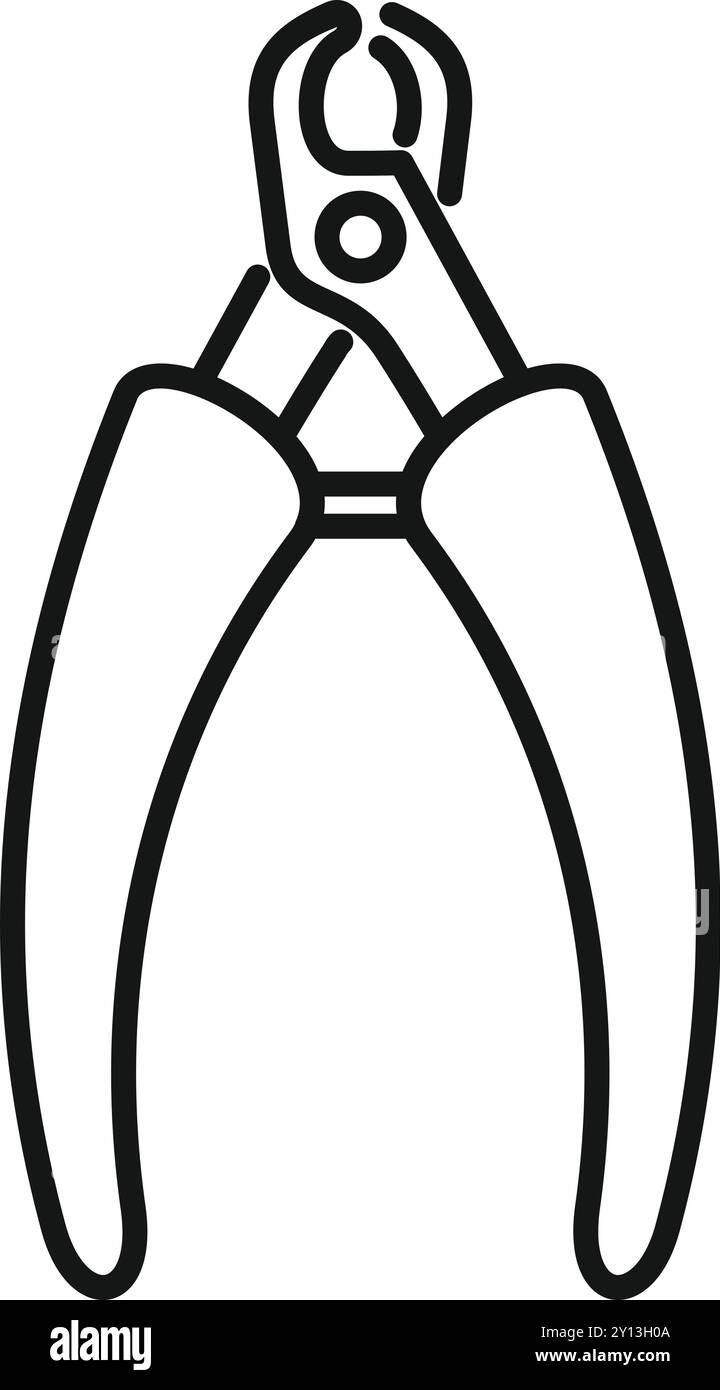 Line drawing of nail nipper, an essential tool for maintaining well ...