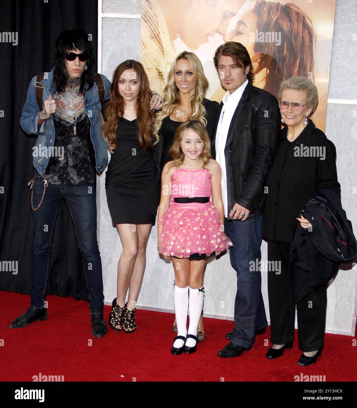 Billy Ray Cyrus, Tish Cyrus, Brandi Cyrus and Trace Cyrus at the Los ...