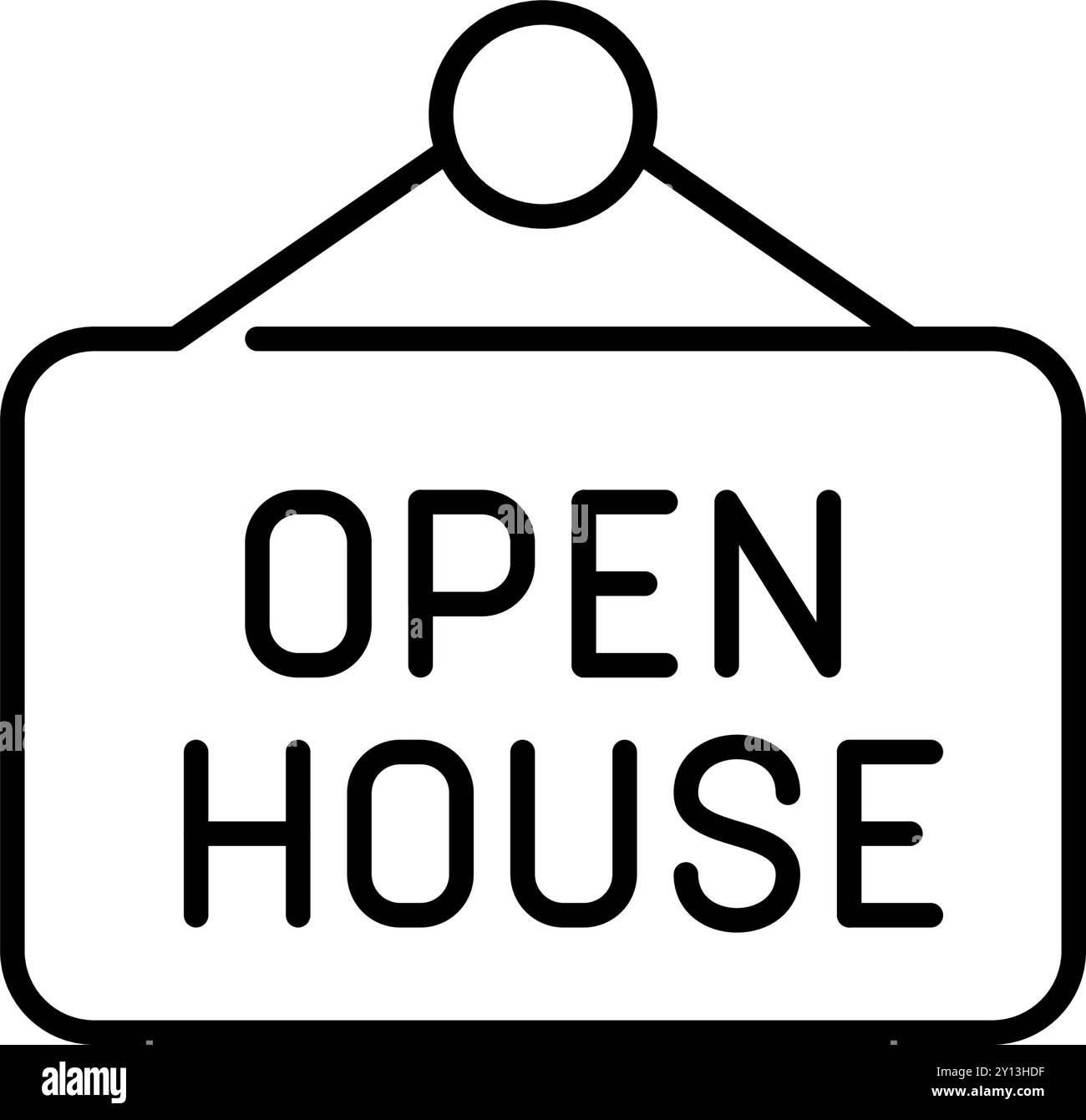 Open house hanging sign. Real estate for sale. Pixel perfect vector icon Stock Vector Image ...