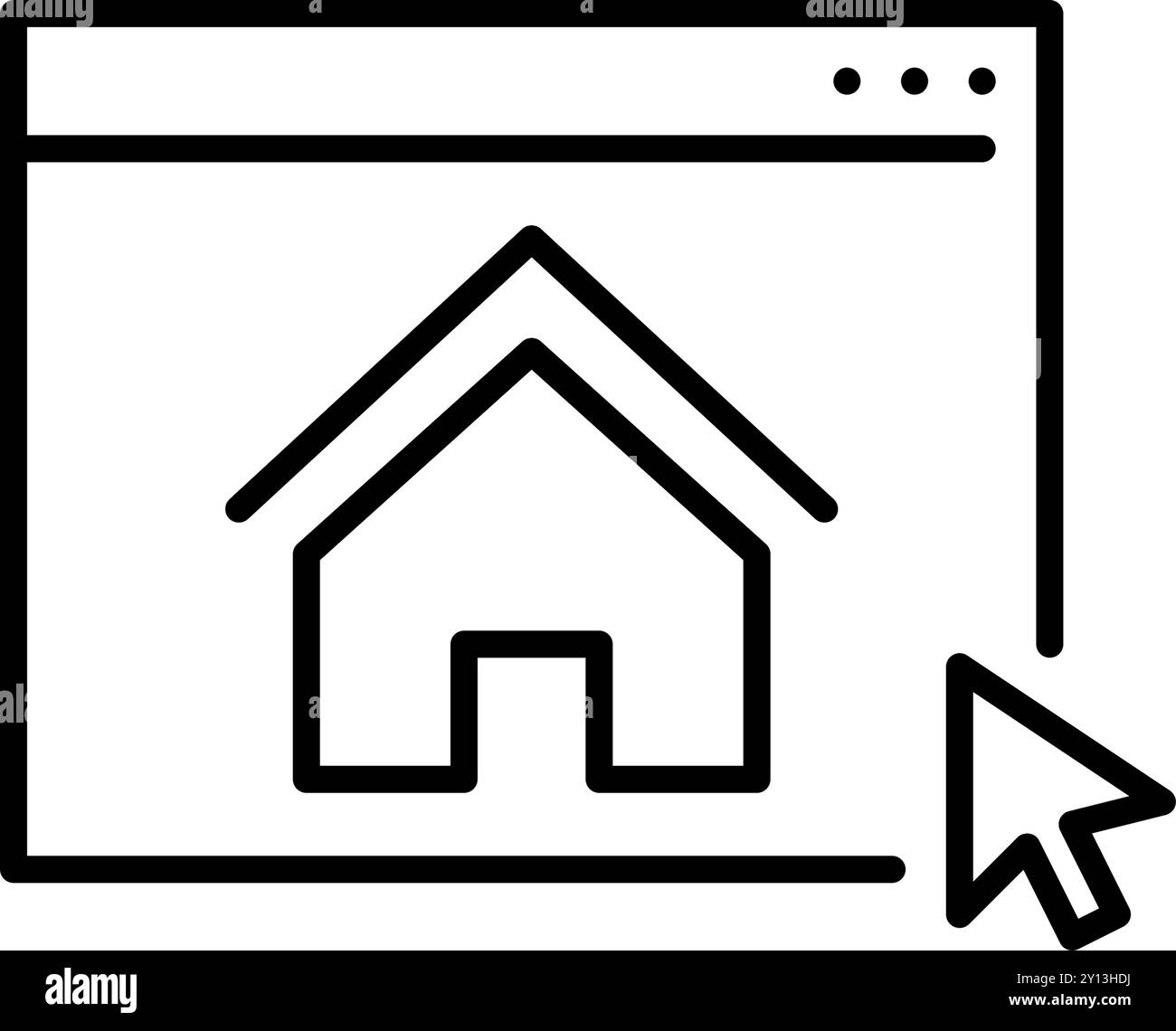 Home page. Web browser and mouse click. Pixel perfect vector icon Stock ...