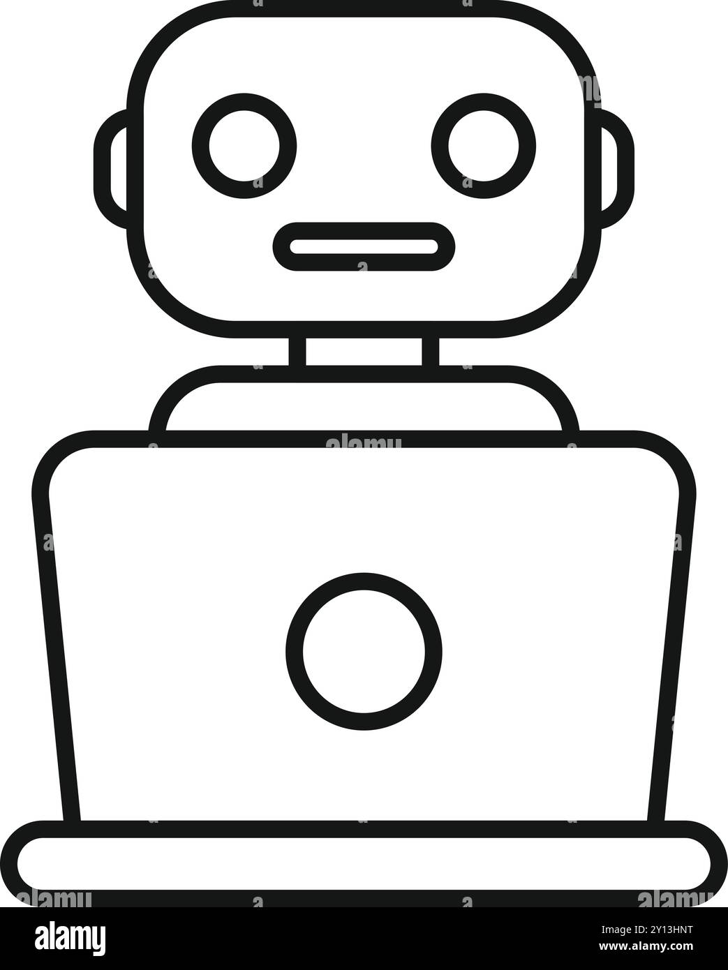 Ai robot using computer Black and White Stock Photos & Images - Alamy