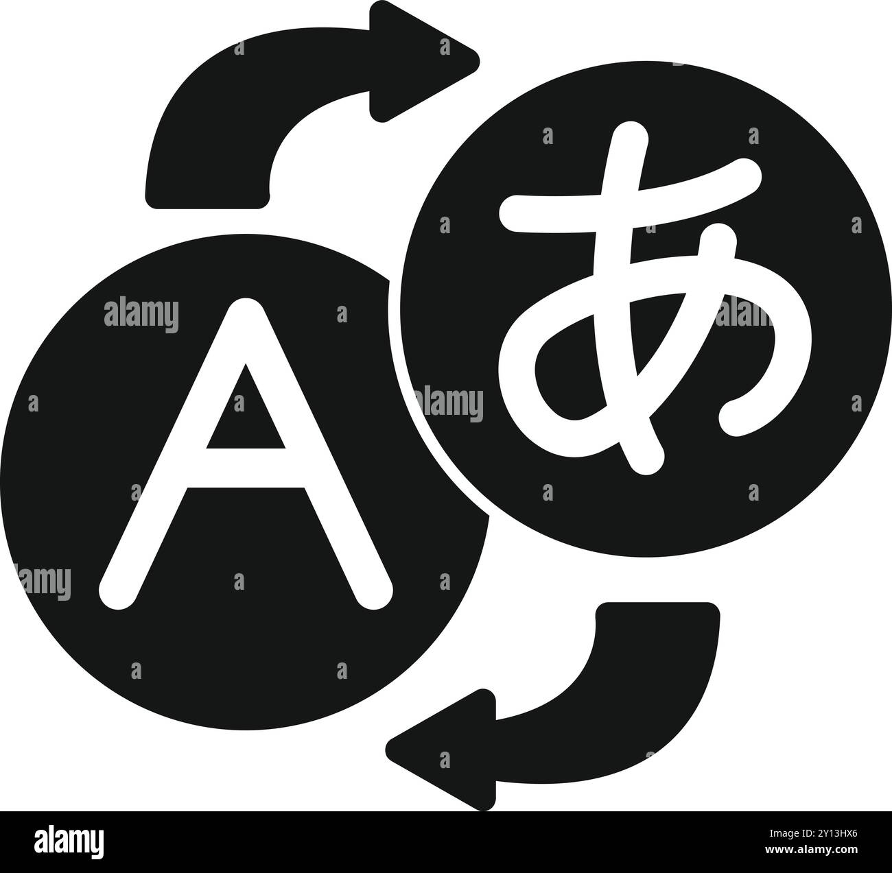 Simple vector glyph icon representing the concept of language ...