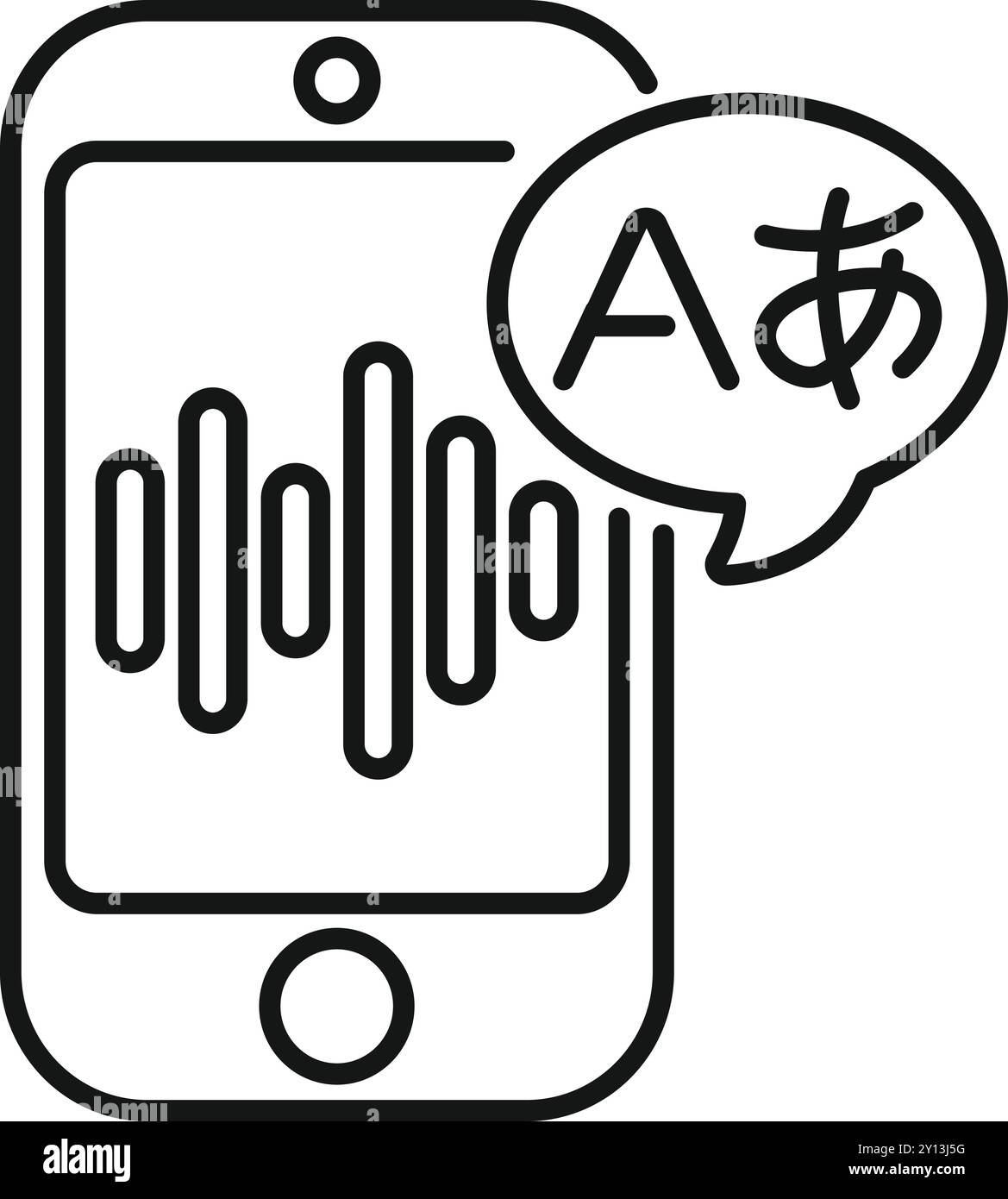 Smartphone is translating audio message to foreign language, learning ...