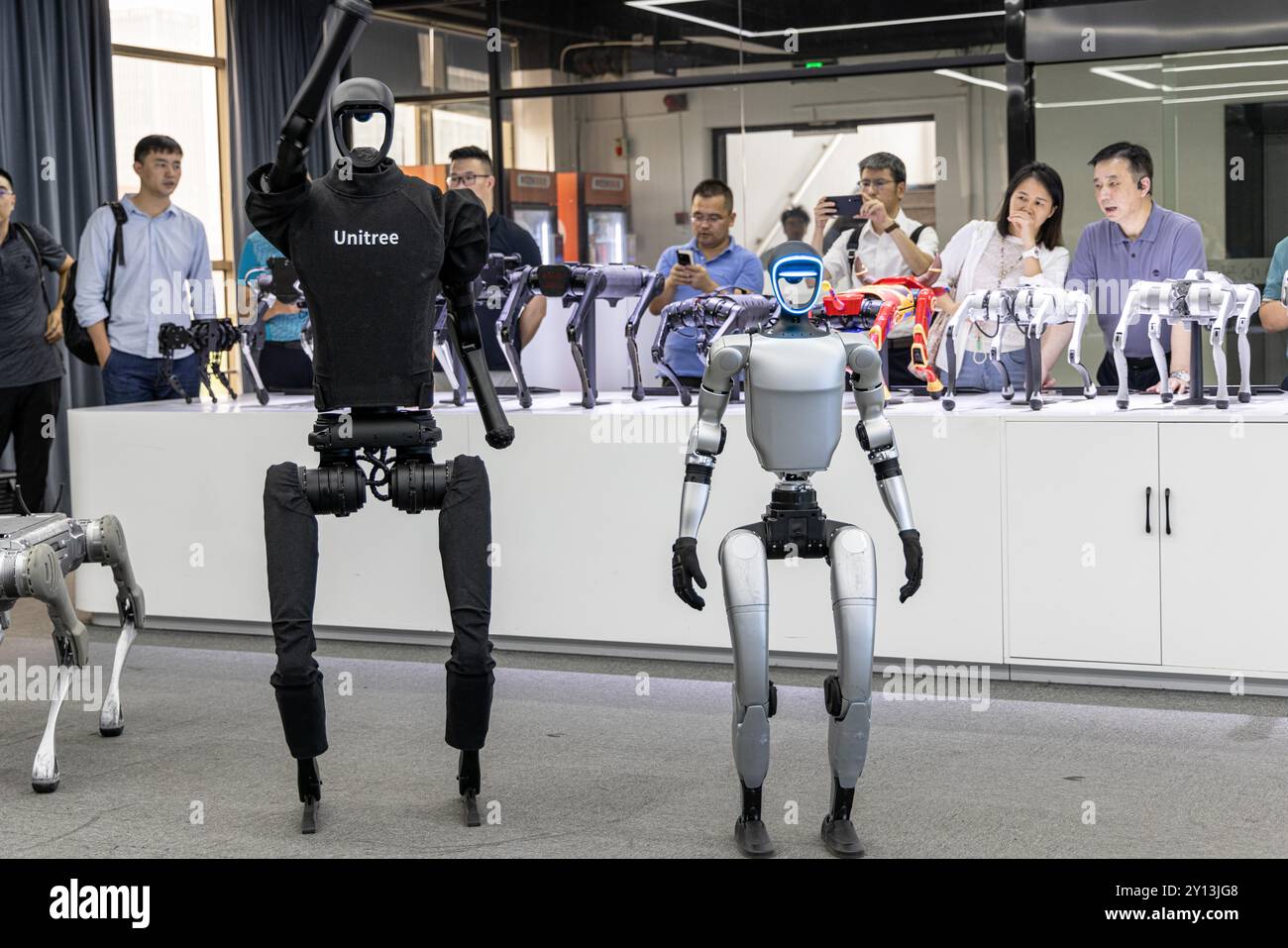 New humanoid robots released by Unitree Robotics attract people at the ...