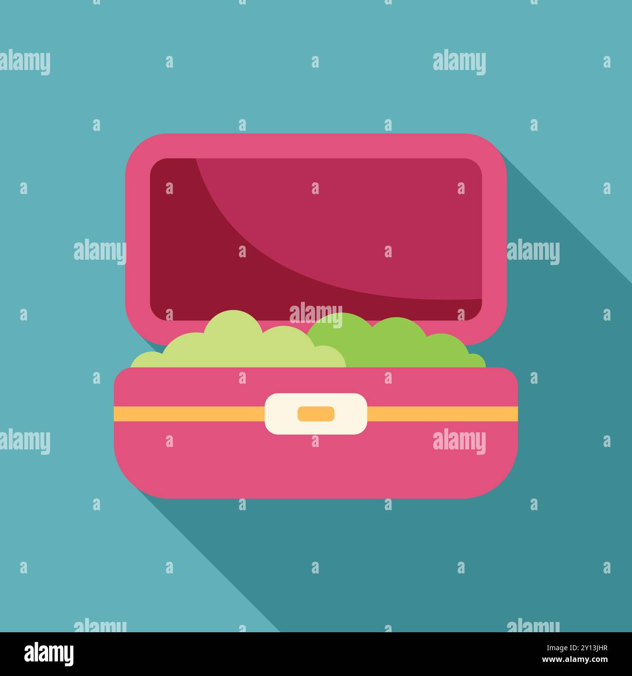 Open lunch box full of green vegetables representing a healthy lunch ...