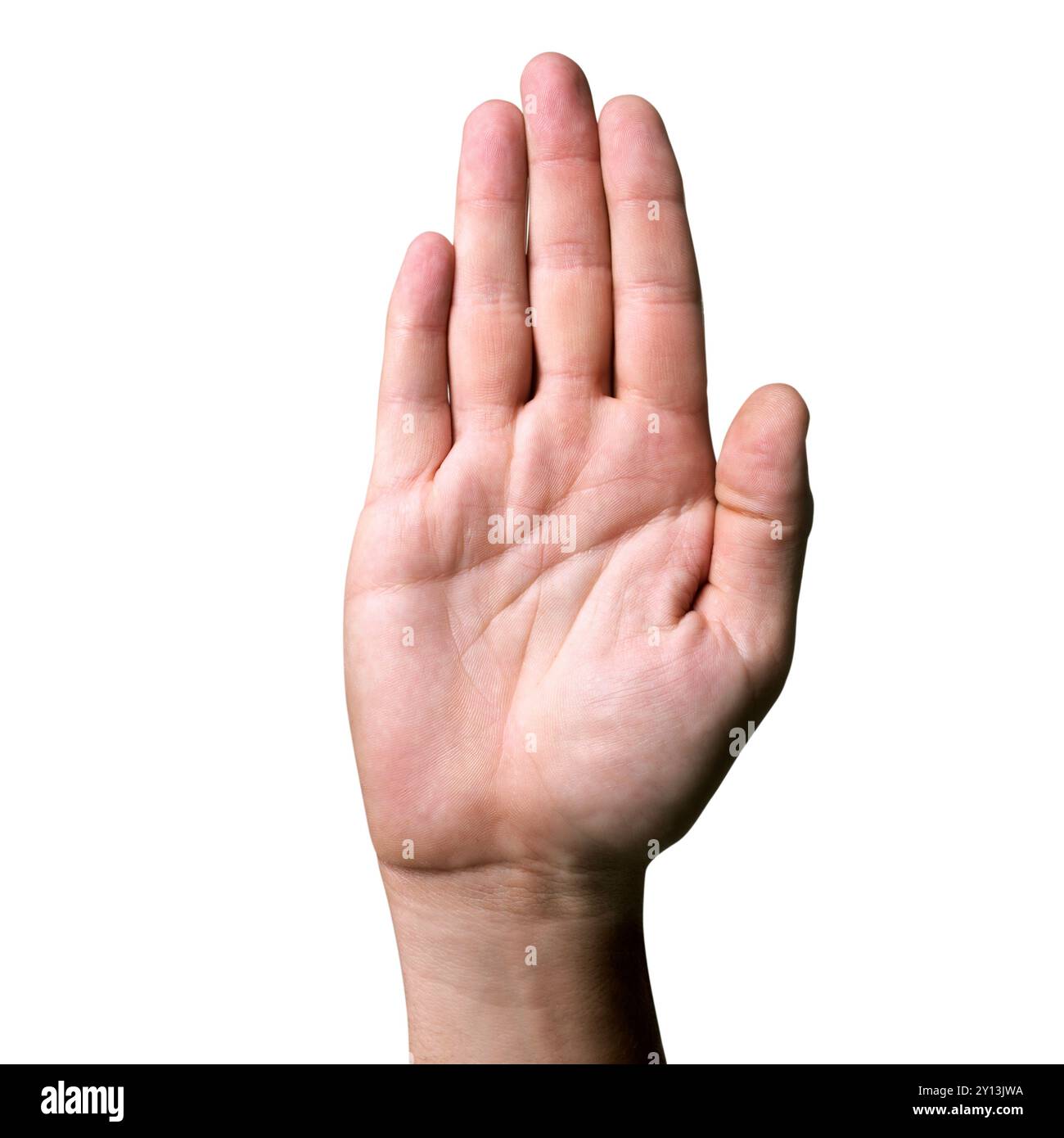 hand pointing stop with white background Stock Photo - Alamy