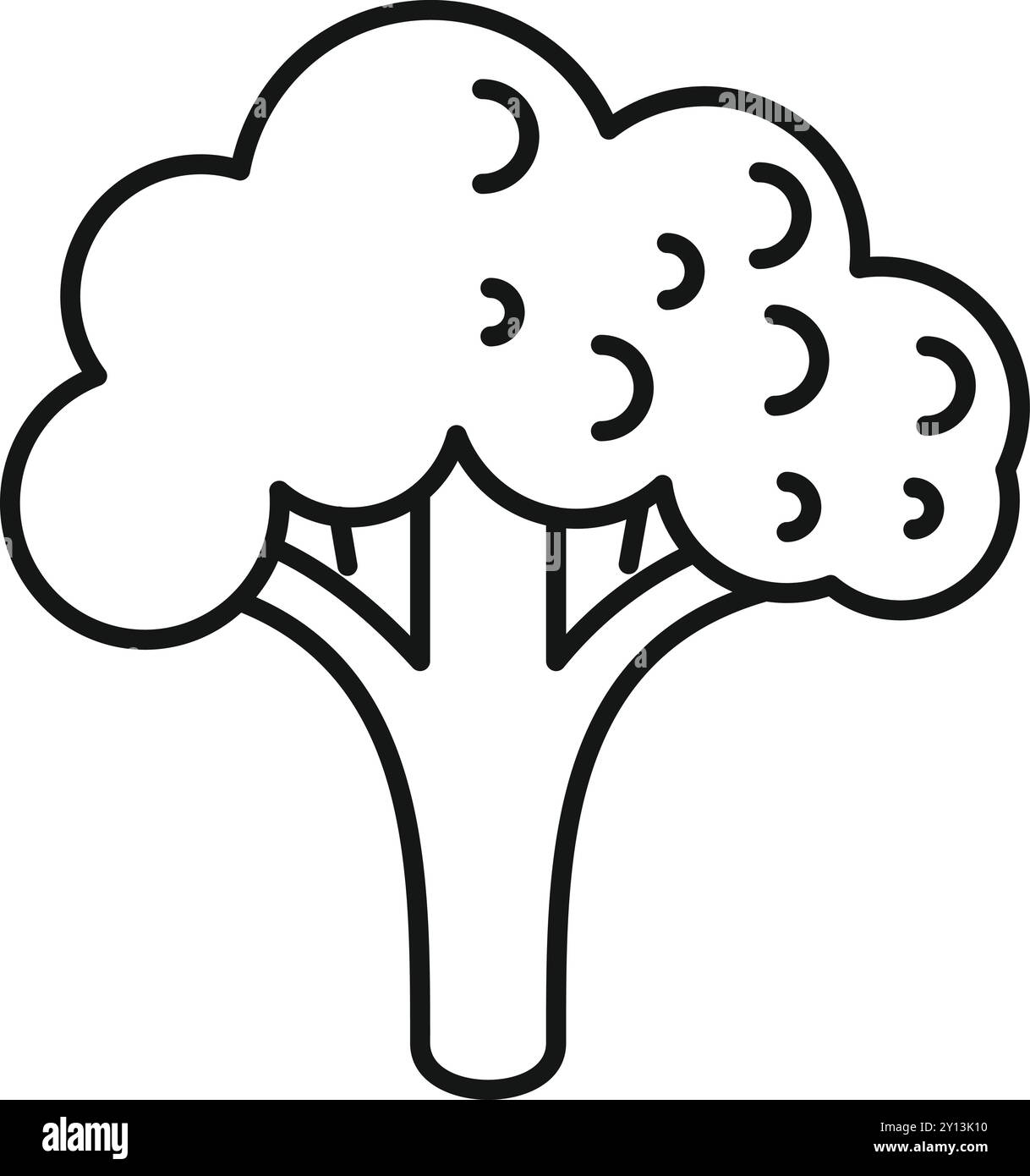 Simple line drawing representing a broccoli, suggesting a healthy ...