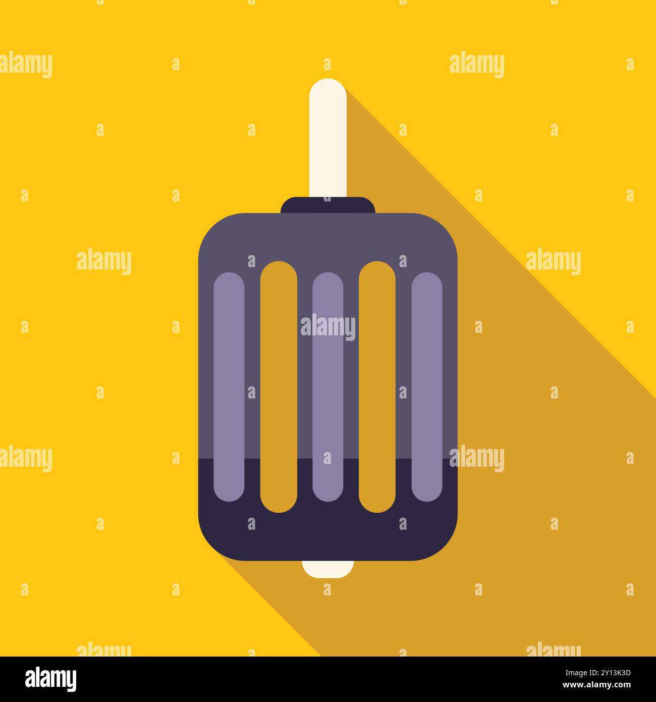 Electric engine rotor rotating with long shadow on yellow background ...