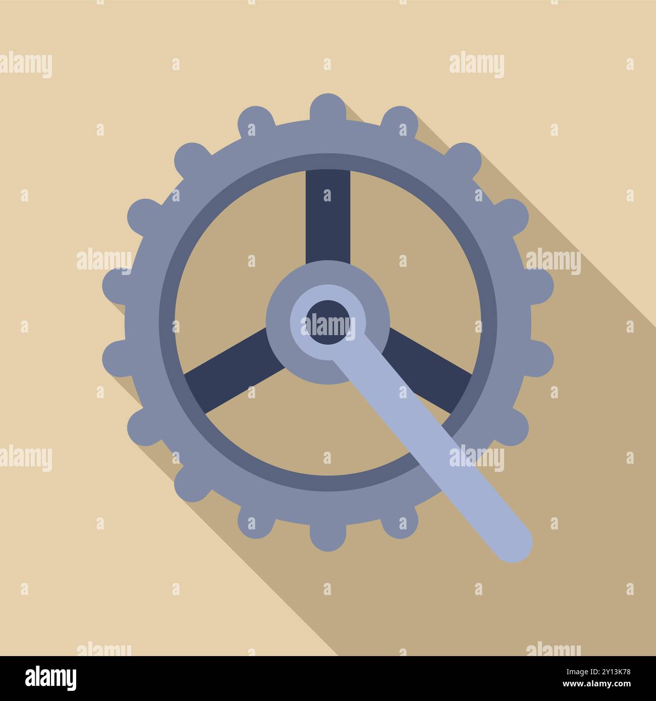 Gear wheel with cogs is rotating clockwise, casting a long shadow Stock ...