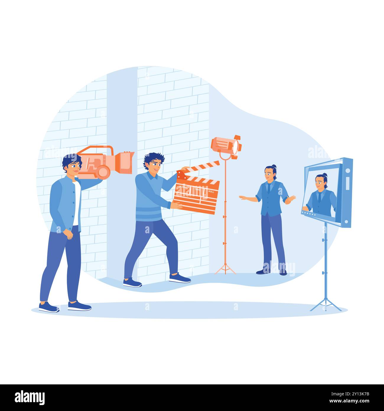 Creating a film set Stock Vector Images - Alamy