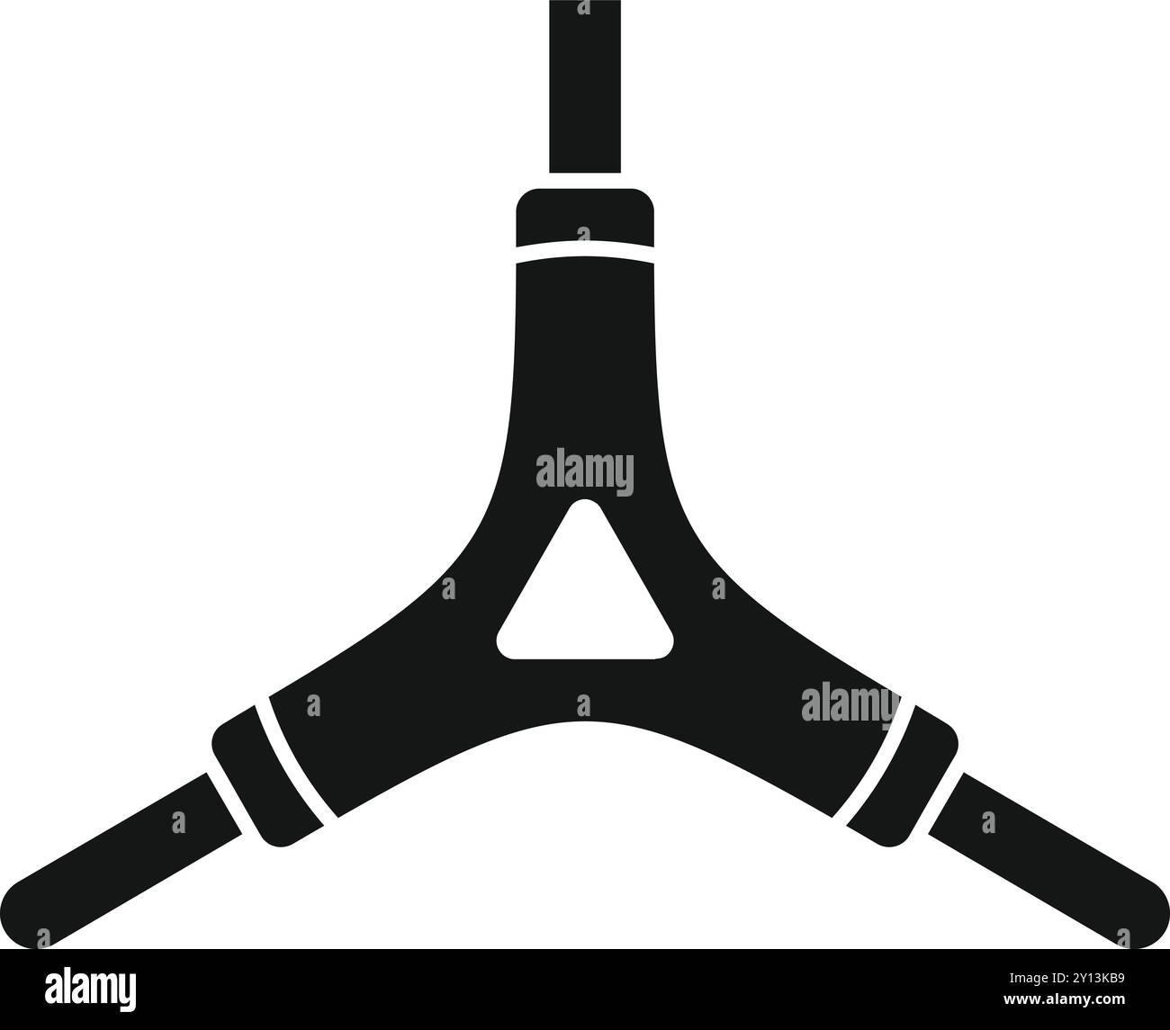 Black silhouette icon of a three way swivel hanging point connector ...