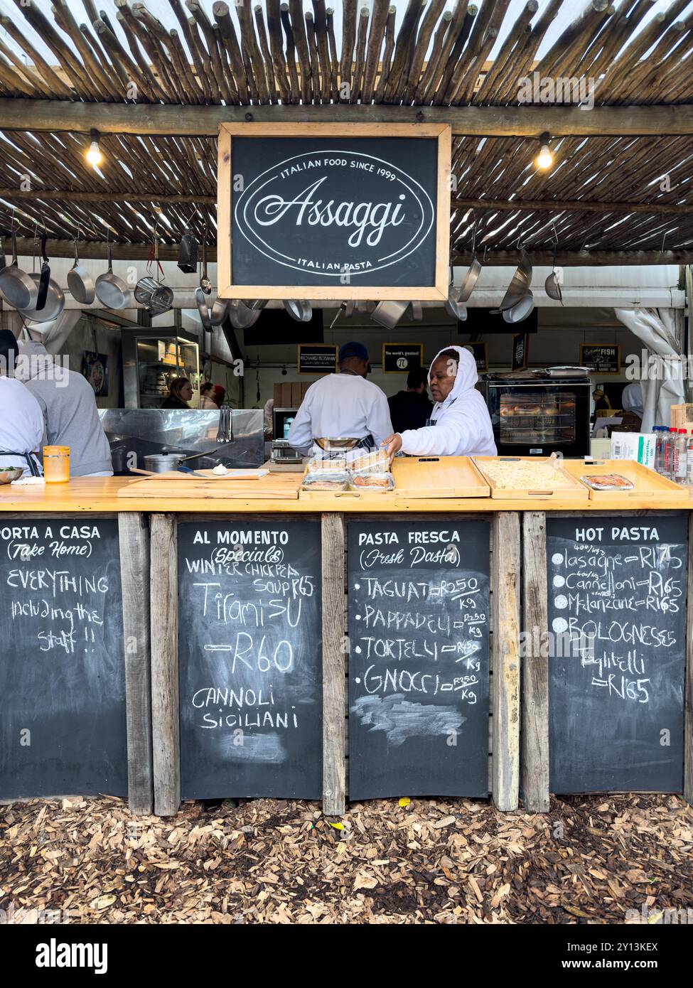 Market vendors at the Oranjezicht City Farm at the waterfront in Cape ...