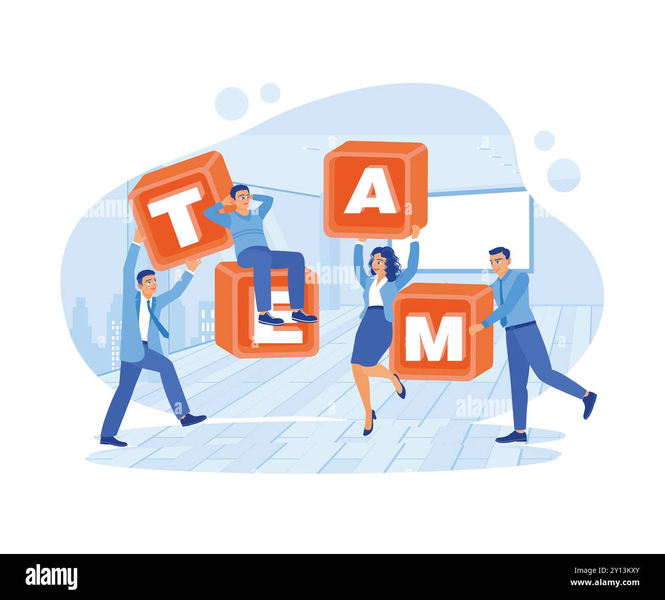 Professional teams working together Stock Vector Images - Alamy