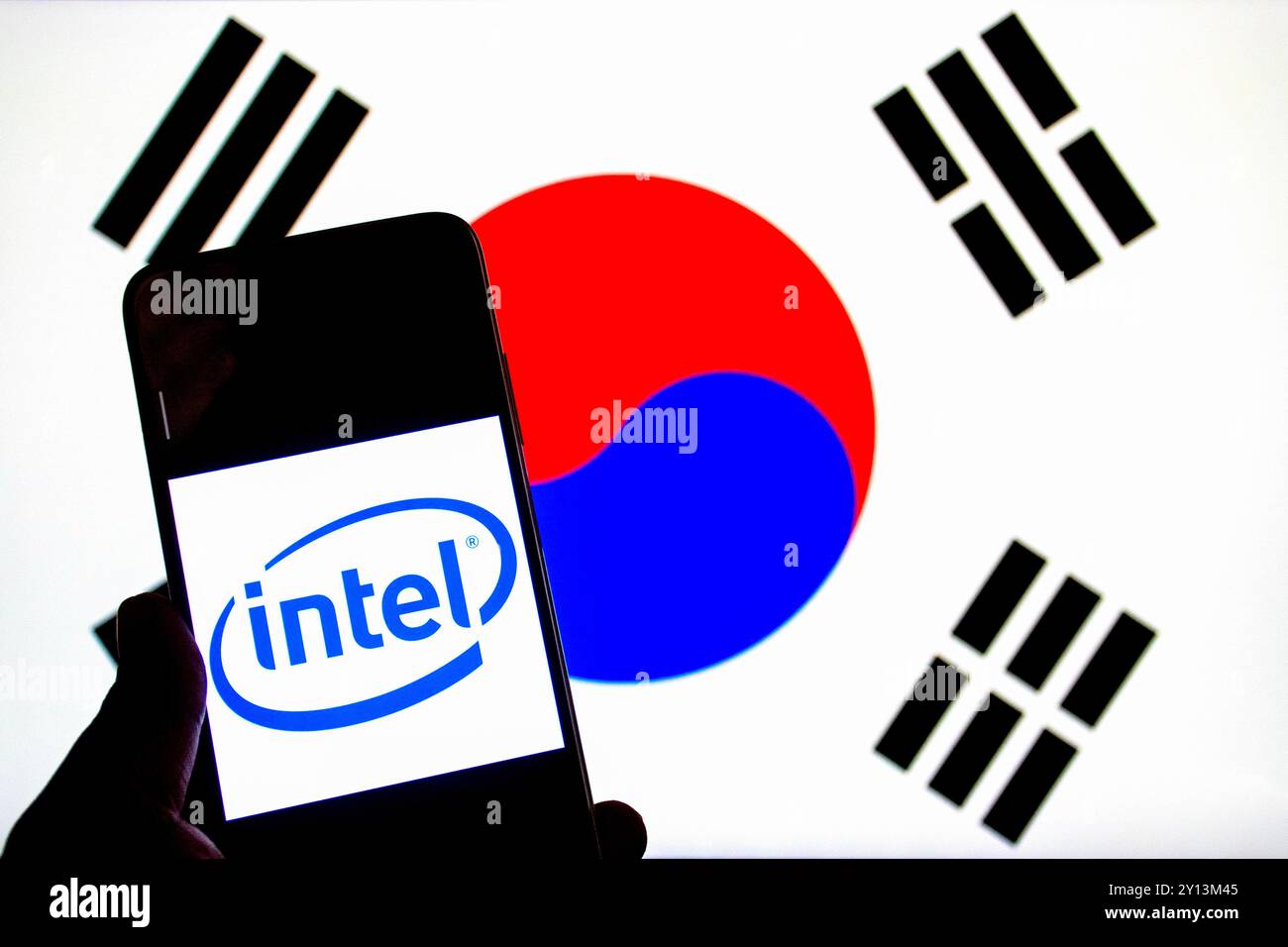 India. 03rd Sep, 2024. In this photo illustration, an Intel logo seen ...