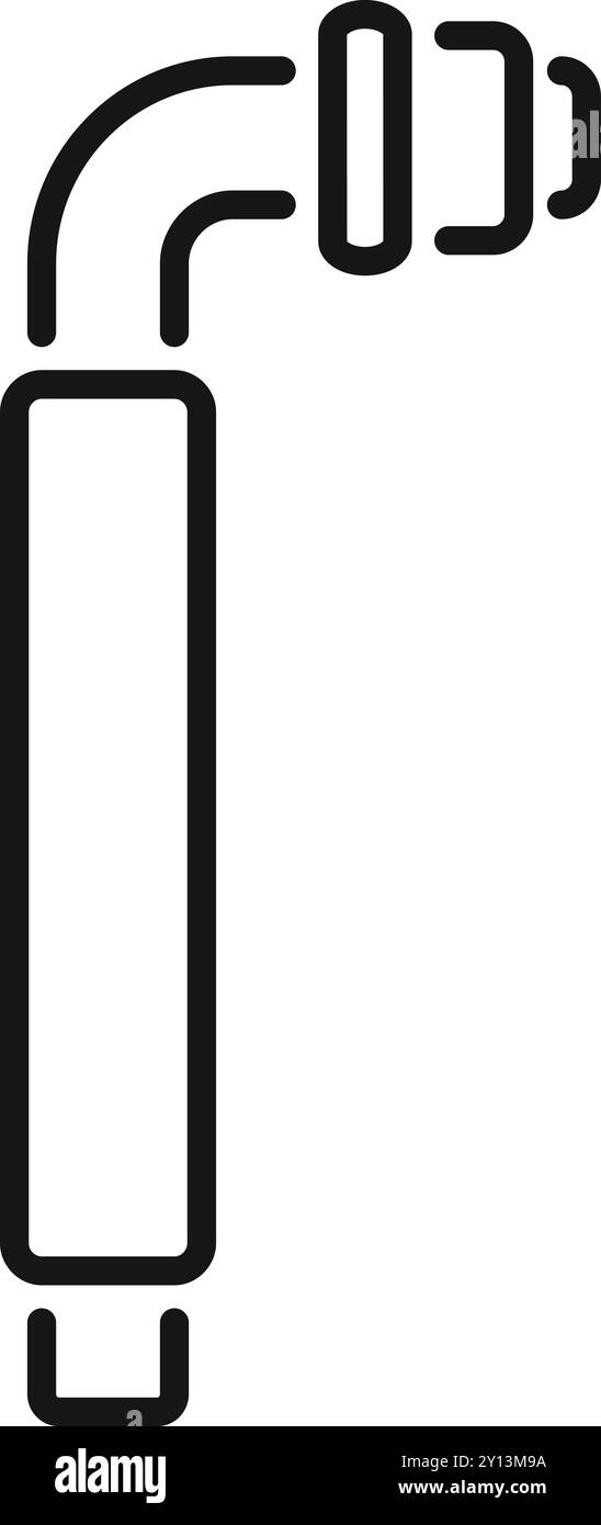 Simple line drawing of an allen key, ideal for projects related to ...