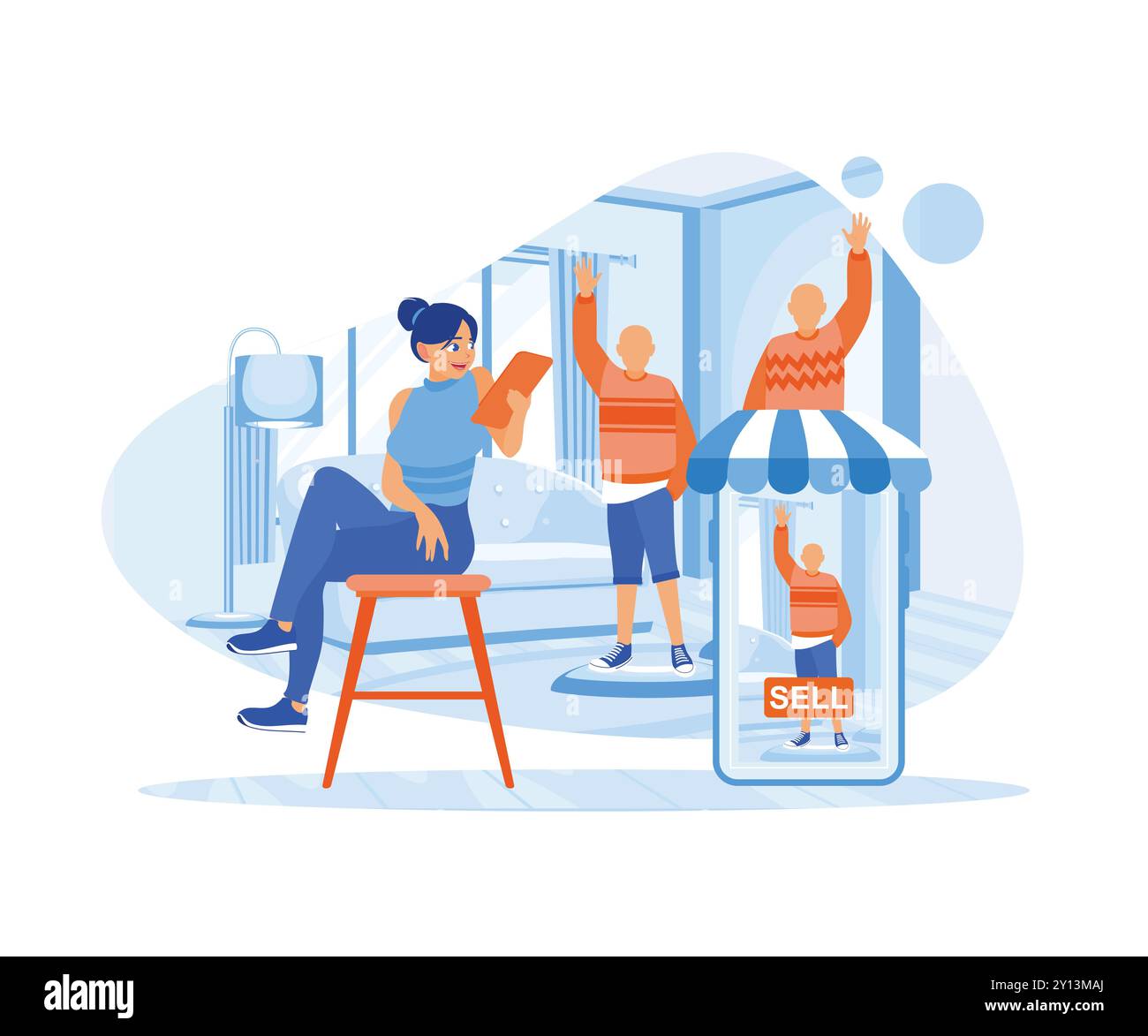 SME entrepreneurs work from home. Business people take photos of ...