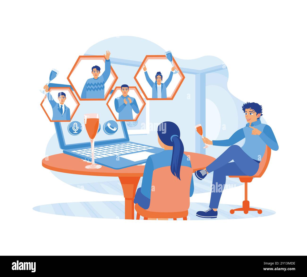 Online birthday party video Cut Out Stock Images & Pictures - Alamy