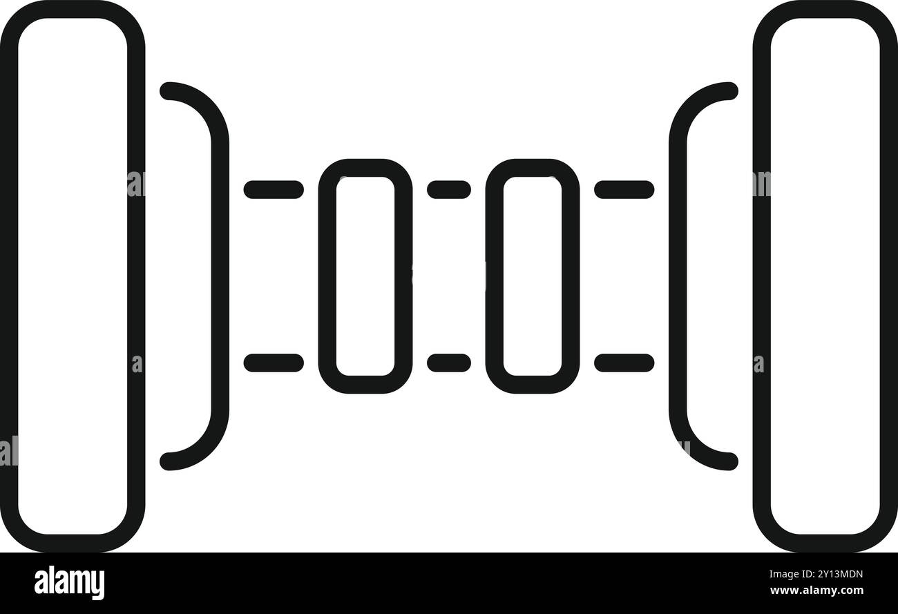 Simple vector icon representing an airport security scanner analyzing ...