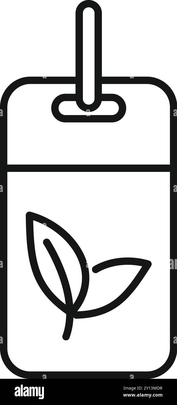 Eco friendly tag with hanging string icon, thin line style Stock Vector ...