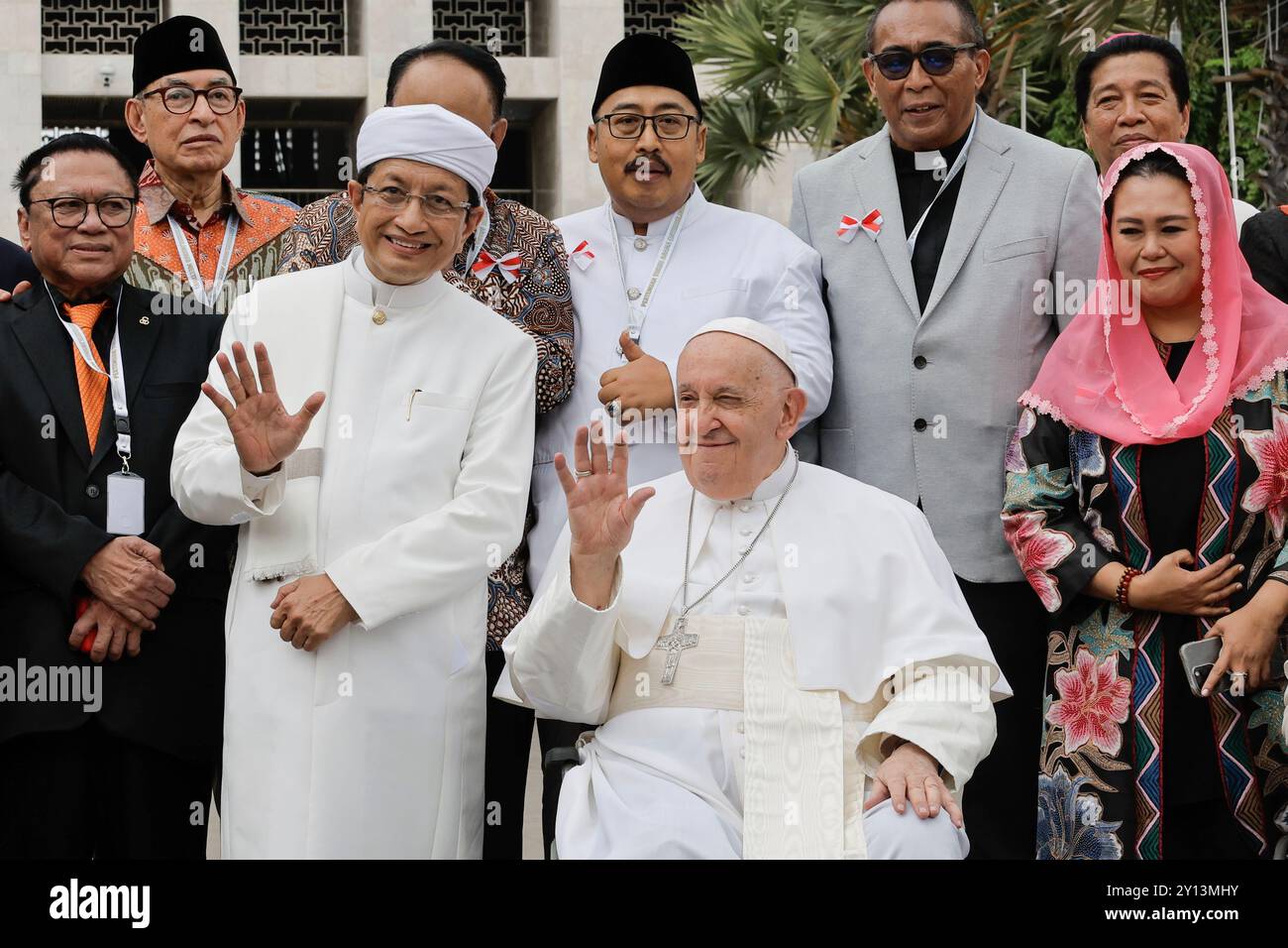 The Grand Imam of Istiqlal Mosque Nasaruddin Umar, second left, and ...