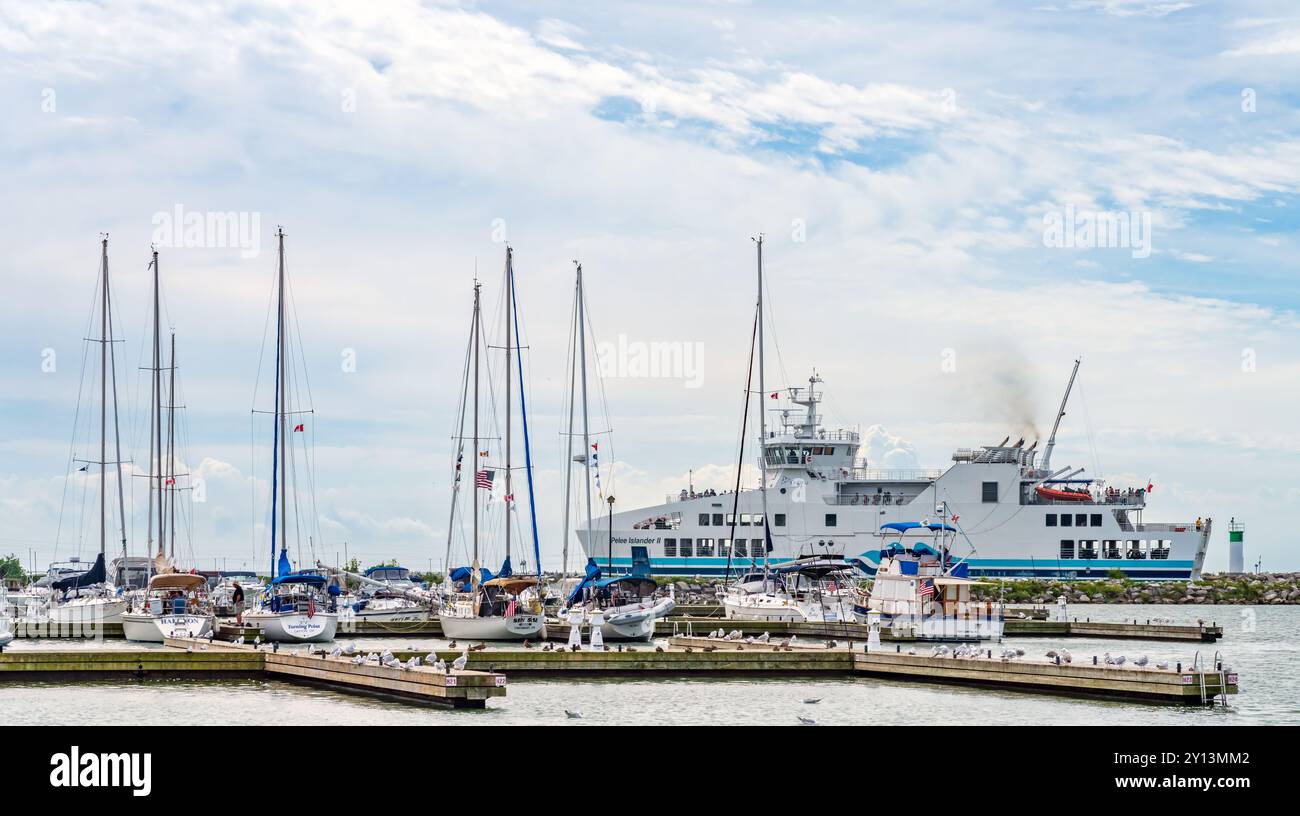 The ferry Pelee Islander II leaving the harbour in Leamington Ontario ...