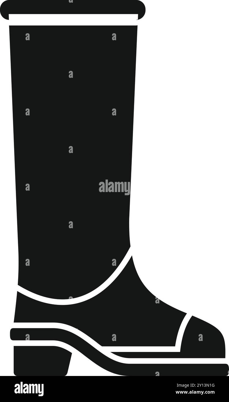 Firefighter boot protecting from fire icon in simple style isolated on ...