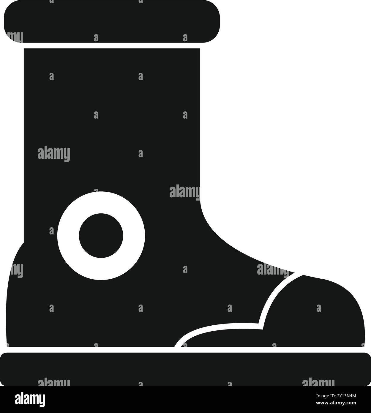 Black rubber boots icon in simple style isolated on white background ...