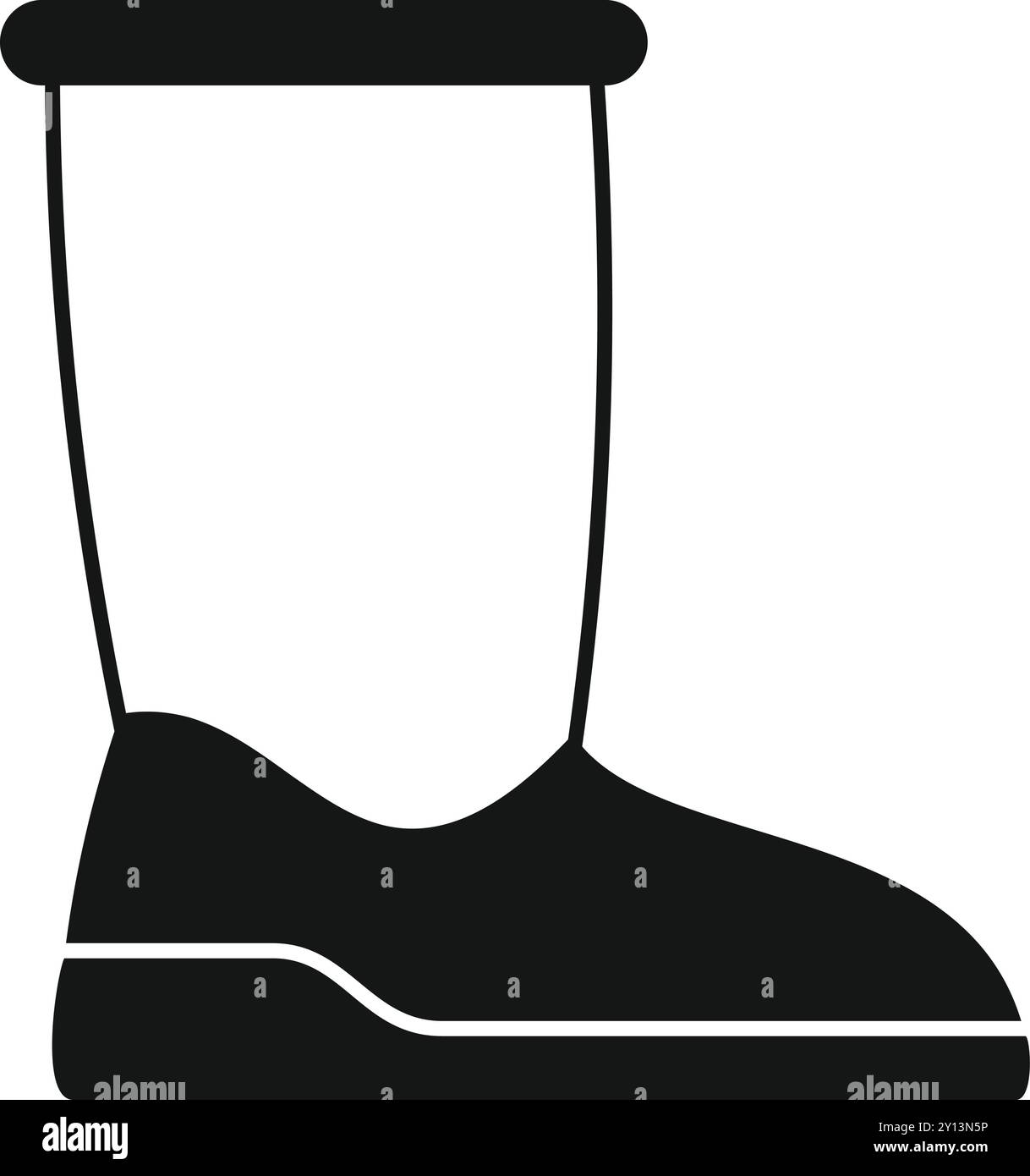 Black waterproof rubber boot protecting from rain icon in simple style ...
