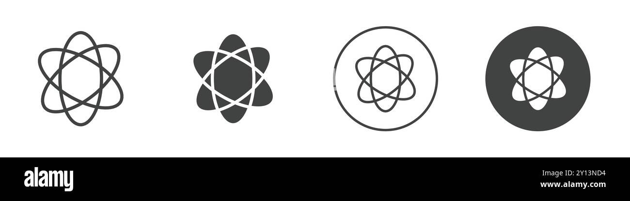 Atom icon simple flat vector symbol outline collection set logo Stock ...