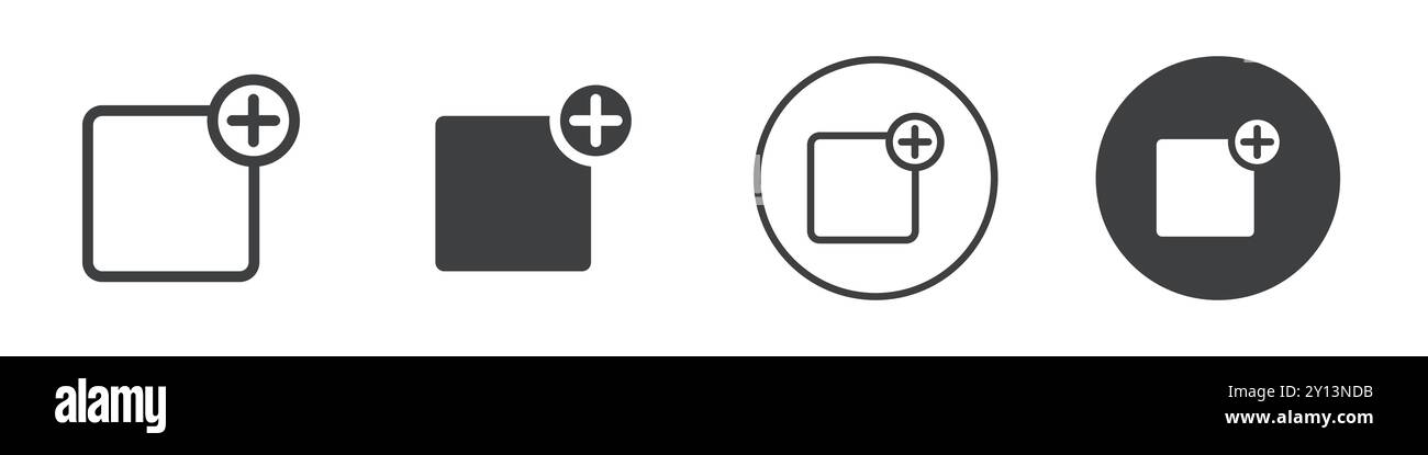 Add new icon simple flat vector symbol outline collection set logo ...