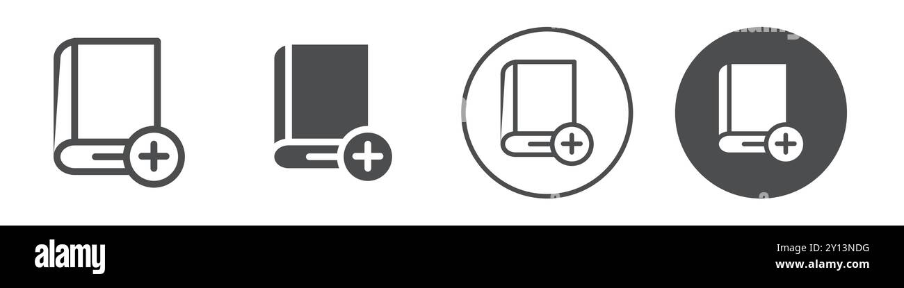 Add book icon simple flat vector symbol outline collection set logo ...