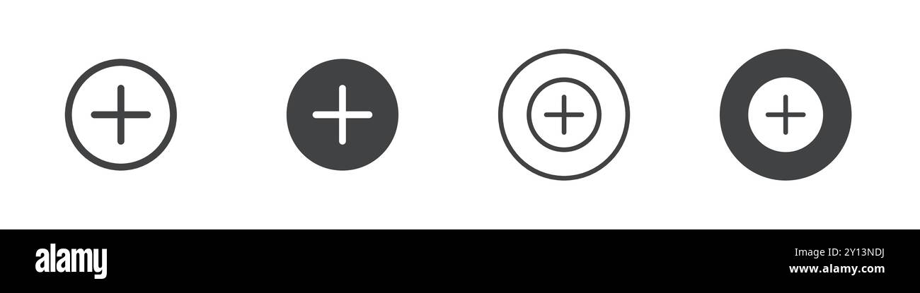 Add new icon simple flat vector symbol outline collection set logo ...