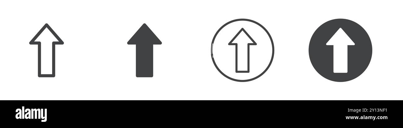 Arrow up icon simple flat vector symbol outline collection set logo ...