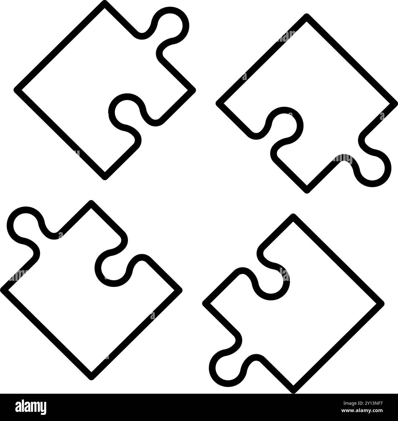 Pieces of the puzzle, business icons for targets, goal attainment, and ...
