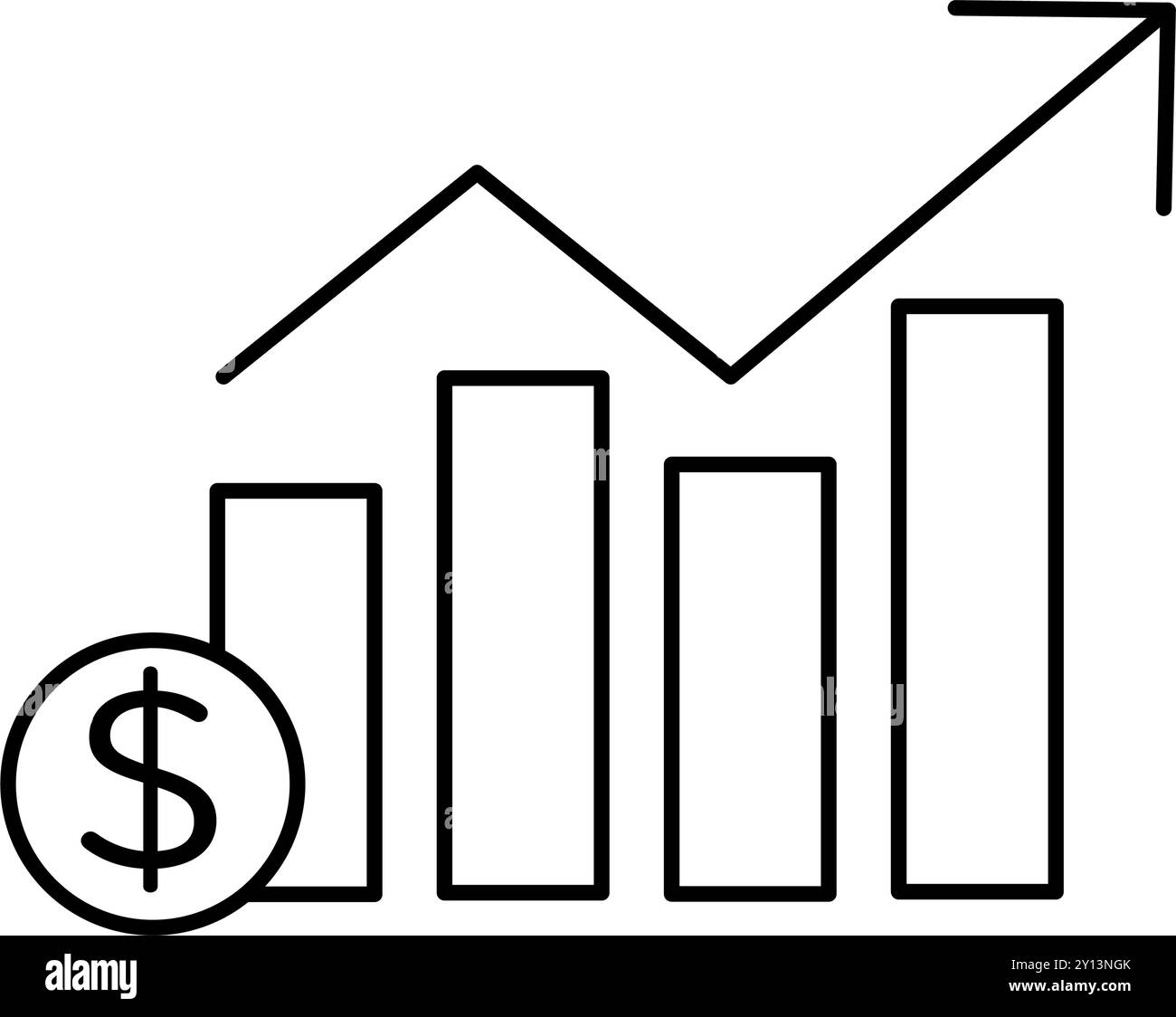 Growth graphs, business icons for targets, goal attainment, and goals ...