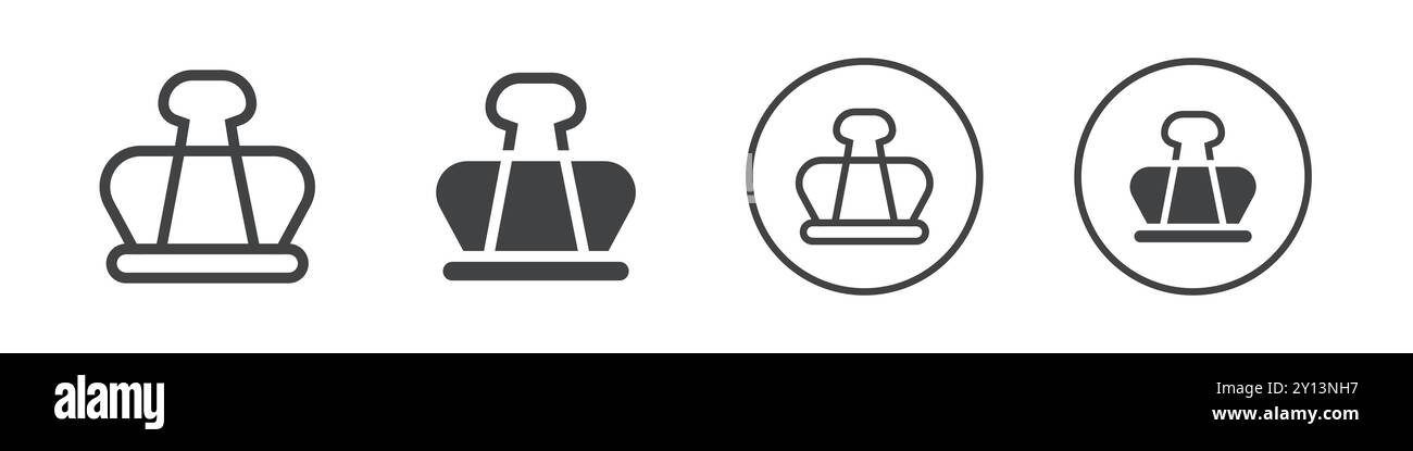 Binder clip icon simple flat vector symbol outline collection set logo ...