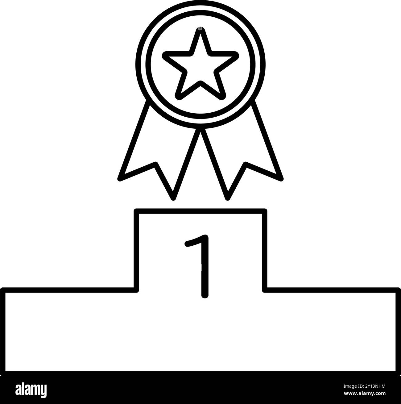 Podium and medal badges, business icons for targets, goal attainment ...