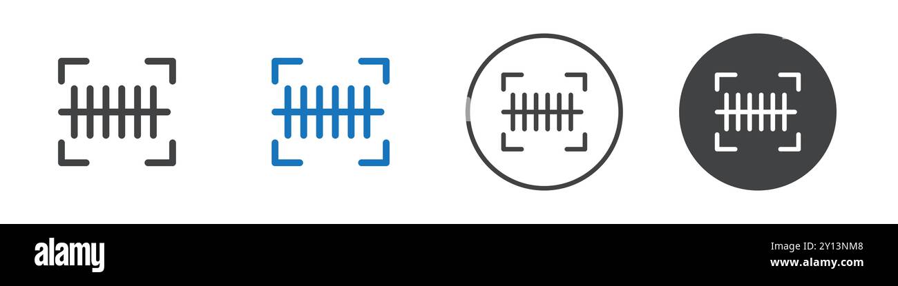 Barcode scanner icon simple flat vector symbol outline collection set ...