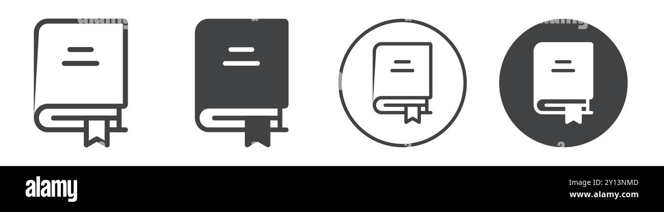 Book with bookmark icon simple flat vector symbol outline collection ...