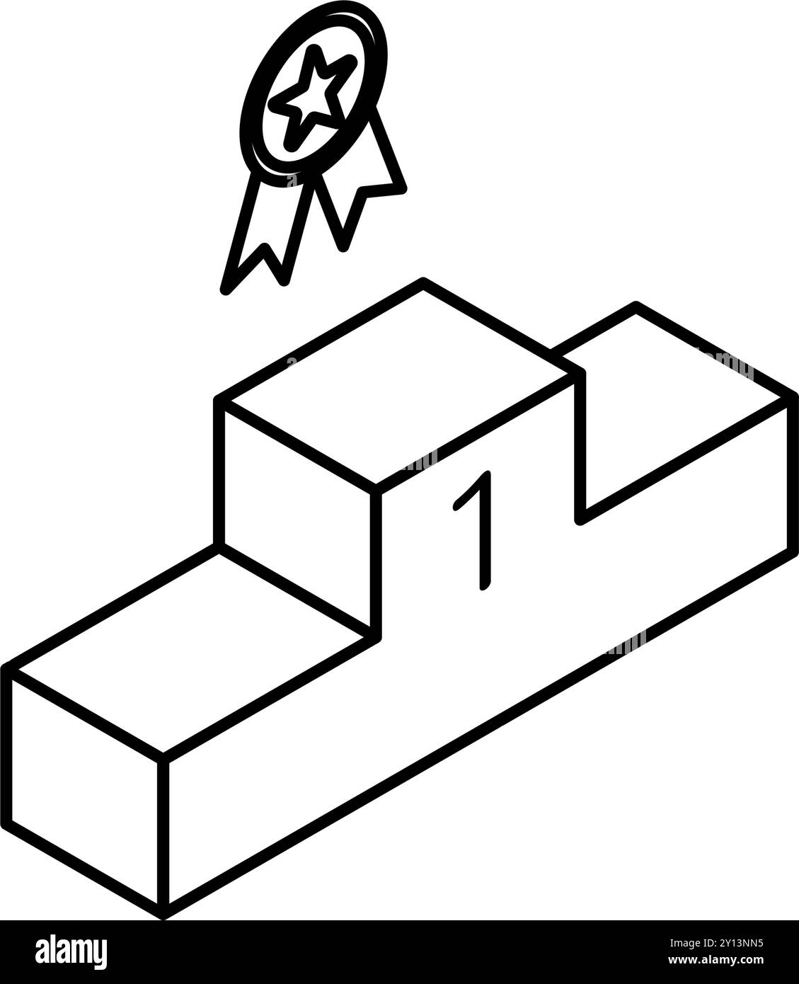 Podium and medal badges, business icons for targets, goal attainment ...