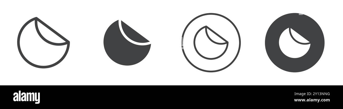 Circle Sticker icon simple flat vector symbol outline collection set ...