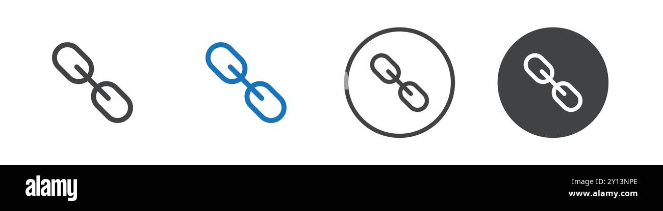 Chain symbol icon simple flat vector symbol outline collection set logo ...