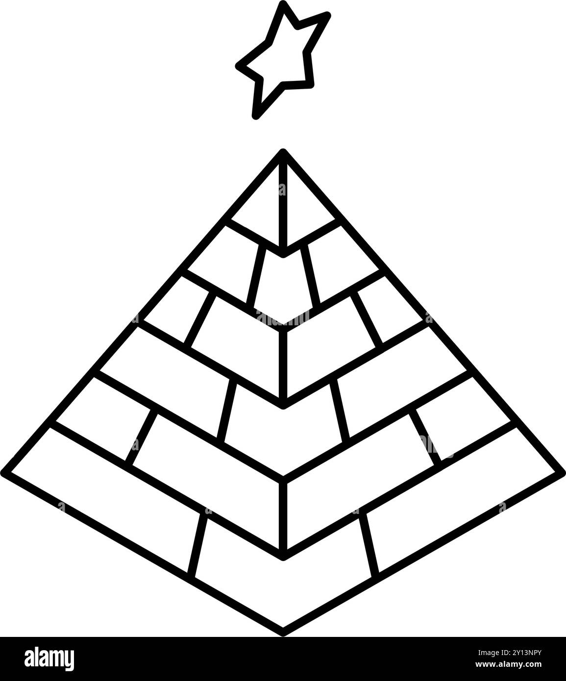 Pyramids and stars, business icons for targets, goal attainment, and ...