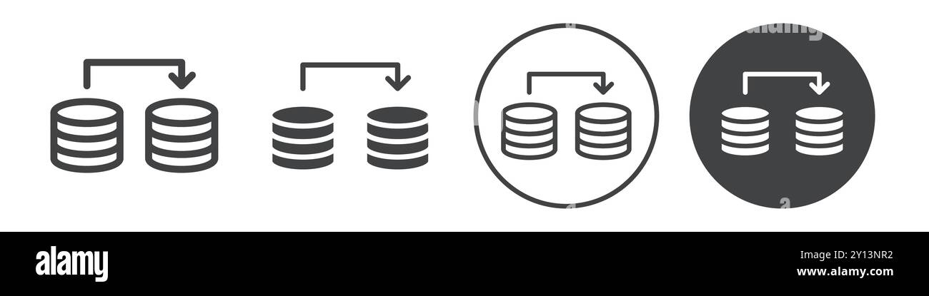Database transfer files icon simple flat vector symbol outline ...