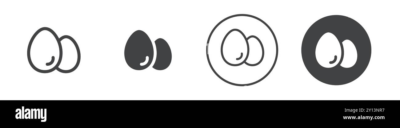 Chicken eggs icon simple flat vector symbol outline collection set logo ...