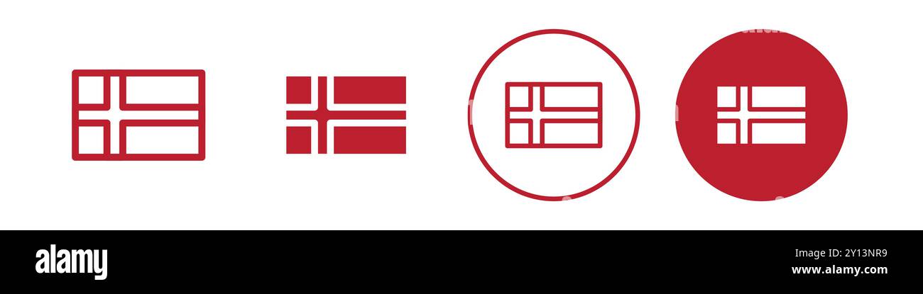 Denmark flag icon simple flat vector symbol outline collection set logo ...