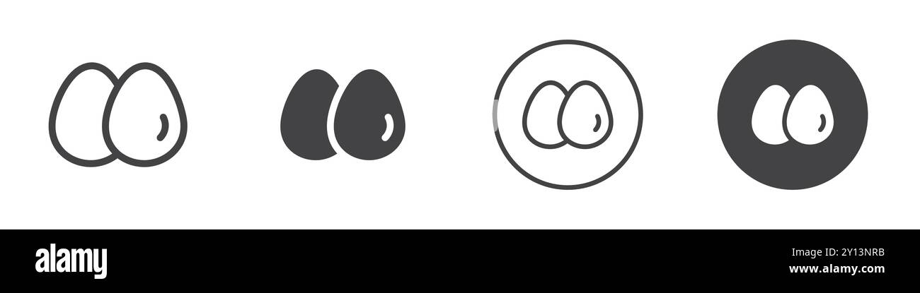 Chicken eggs icon simple flat vector symbol outline collection set logo ...